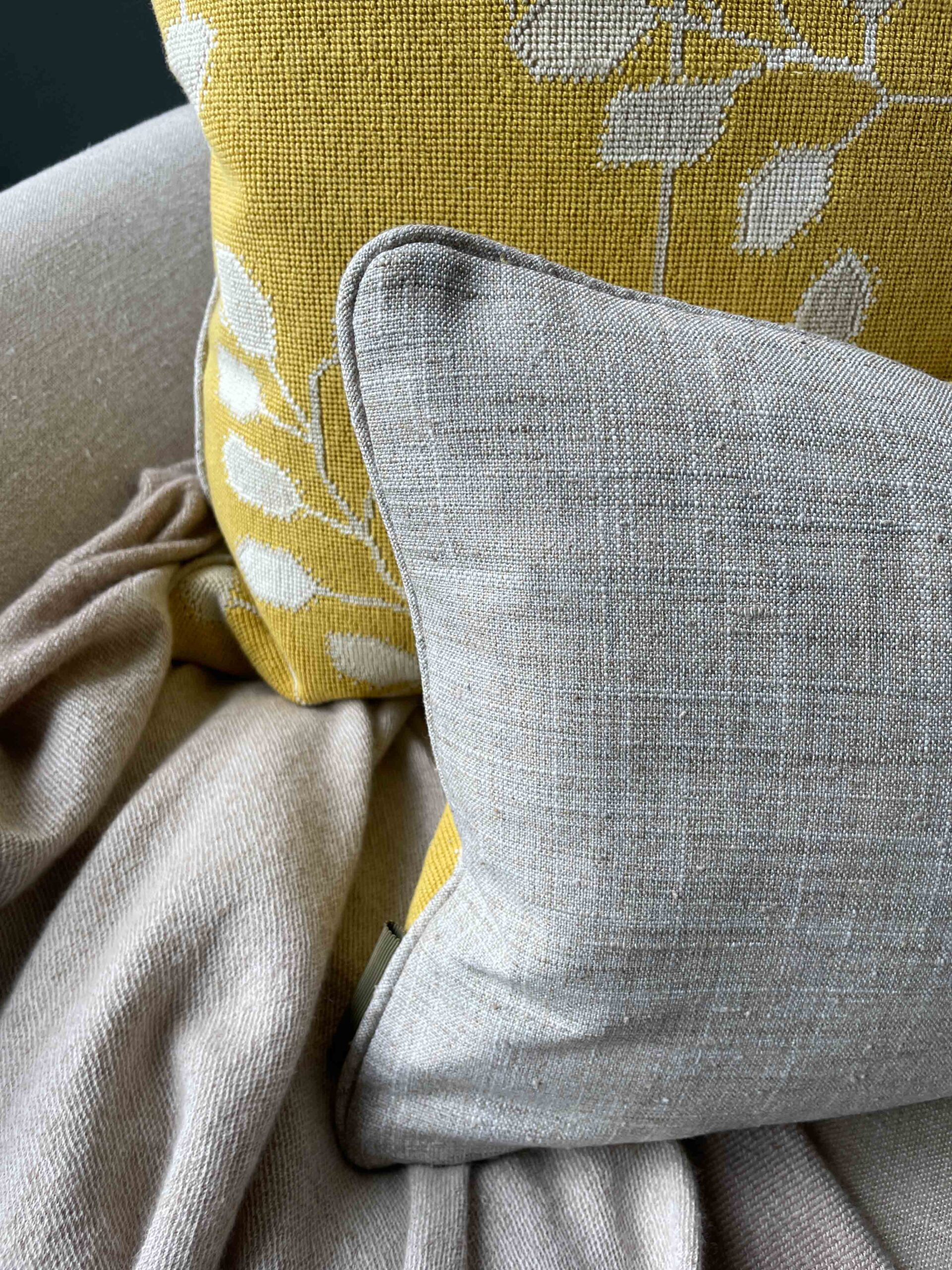 Dandelion Yellow Botanical Lumbar Cushion | Interior Design Toronto ...